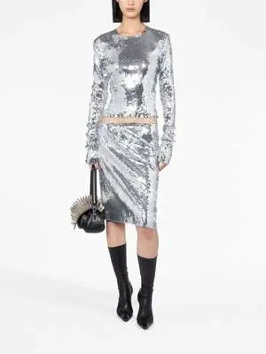 16Arlington Tanith Sequin-embellished Top - Silver