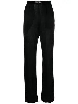 TOM FORD Logo-waistband Cashmere Track Pants - Black