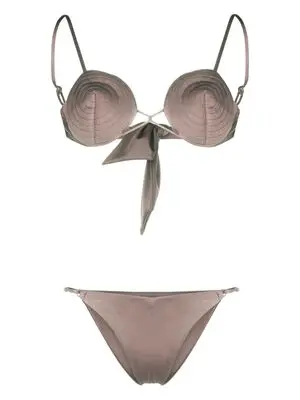 NOIRE SWIMWEAR Tonal-stitch Detail Bikini Set - Neutrals