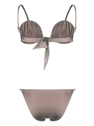 NOIRE SWIMWEAR Tonal-stitch Detail Bikini Set - Neutrals