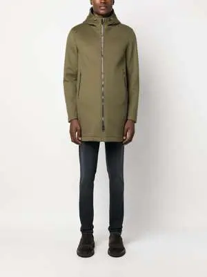 Herno Zip-up Hooded Coat - Green