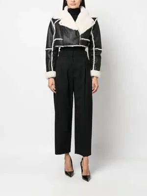 Patrizia Pepe Shearling-trim Cropped Jacket