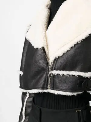 Patrizia Pepe Shearling-trim Cropped Jacket