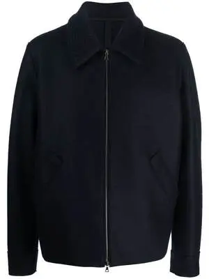 Harris Wharf London Golf Zip-up Wool Jacket - Blue
