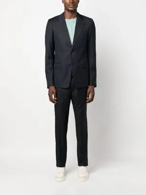 LANVIN Notched-lapels Single-breasted Blazer - Blue