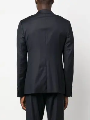 LANVIN Notched-lapels Single-breasted Blazer - Blue
