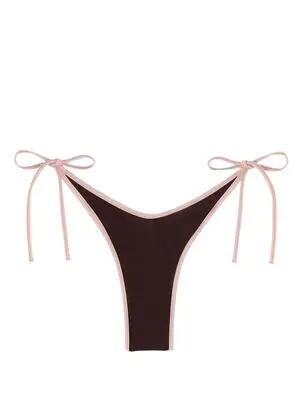 Palm Angels Contrast-trimmed Bikini Bottom - Brown