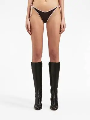 Palm Angels Contrast-trimmed Bikini Bottom - Brown