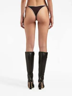 Palm Angels Contrast-trimmed Bikini Bottom - Brown