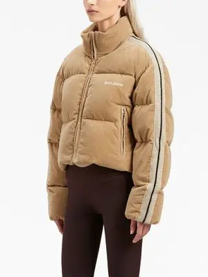 Palm Angels Corduroy Cropped Puffer Jacket