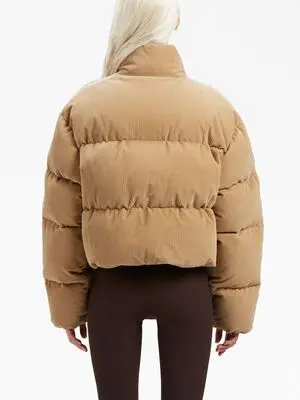 Palm Angels Corduroy Cropped Puffer Jacket