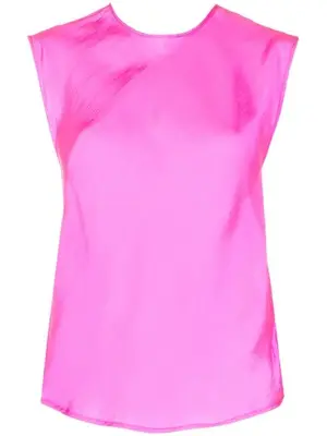 FORTE_FORTE Sleeveless Satin Blouse - Pink