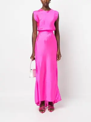 FORTE_FORTE Sleeveless Satin Blouse - Pink