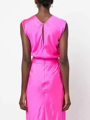 FORTE_FORTE Sleeveless Satin Blouse - Pink