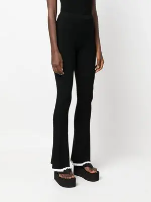 MSGM Intarsia-knit High-waisted Trousers
