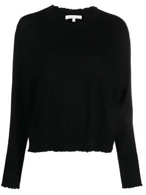 Patrizia Pepe Distressed-finish Wool Jumper - Black