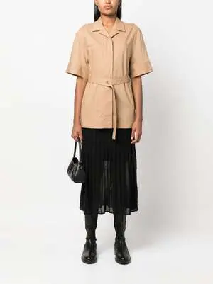 Calvin Klein Notched-collar Belted Shirt
