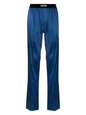 TOM FORD Logo-waistband Silk Trousers
