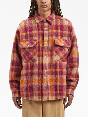 Palm Angels Plaid-print Shirt Jacket - Pink
