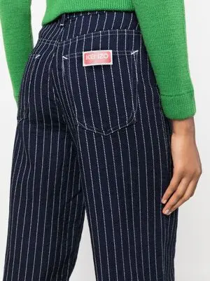 Kenzo Stripe-print Straight-leg Trousers