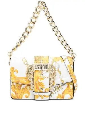 Versace Chain Couture-print Crossbody Bag - White