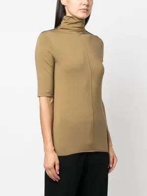 THOM KROM Roll-neck Half-sleeved T-shirt