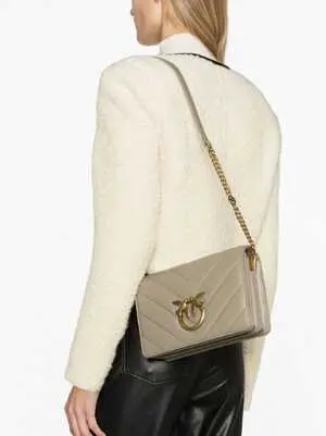 Pinko Classic Love Leather Shoulder Bag