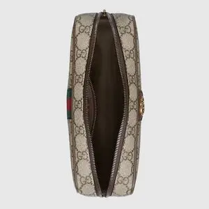 Gucci Savoy Toiletry Case With Web - Beige And Ebony Supreme