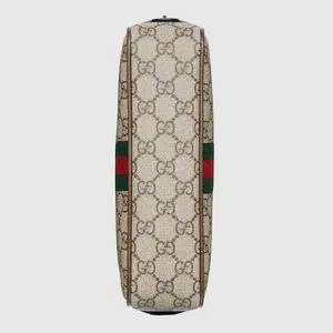 Gucci Savoy Toiletry Case With Web - Beige And Ebony Supreme