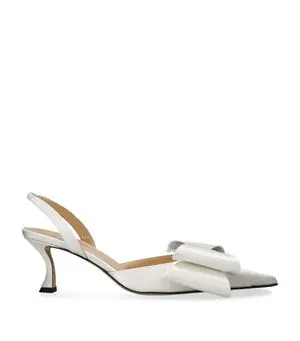 Mach & Mach Satin Le Cadeau Slingback Mules 65