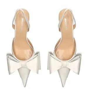 Mach & Mach Satin Le Cadeau Slingback Mules 65