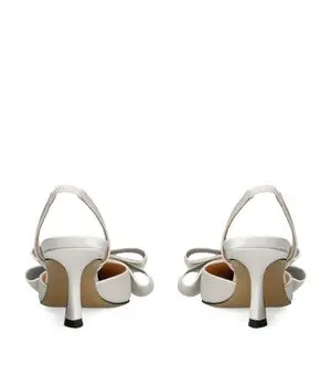 Mach & Mach Satin Le Cadeau Slingback Mules 65