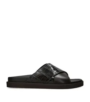 Zegna Crocodile Leather Panarea Slides