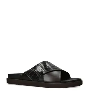 Zegna Crocodile Leather Panarea Slides
