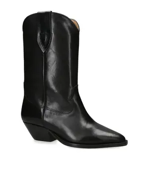 Isabel Marant Étoile Leather Cowboy Boots - Black