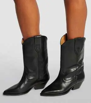Isabel Marant Étoile Leather Cowboy Boots - Black