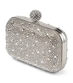 JIMMY CHOO Cloud Crystal Embellished Clutch Bag - Nude
