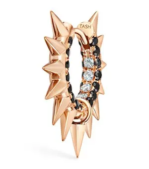 MARIA TASH Diamond And Metal Mohawk Hoop Earring - Rose Gold