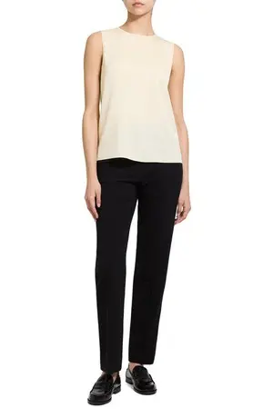 Theory Sleeveless Silk Blouse - Sunbeam