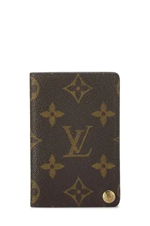 LOUIS VUITTON Monogram Canvas Pression Card Holder - Brown