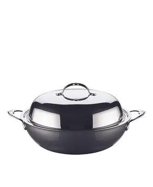 HESTAN Nanobond Molecular Titanium 7.5qt 14 Wok With Dome Lid - Silver