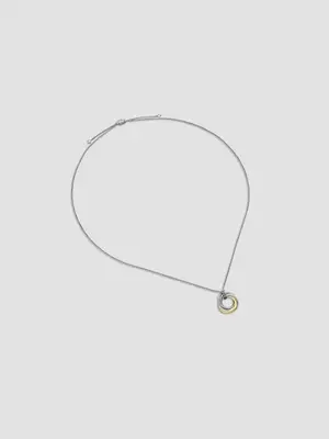 David Yurman Crossover Pendant Necklace In Sterling With 14k Yellow Gold, 28mm
