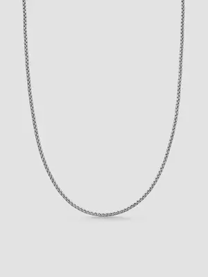 David Yurman Box Adjustable Chain Necklace In Sterling