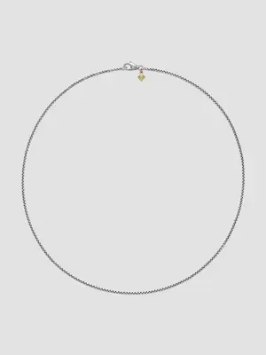 David Yurman Box Adjustable Chain Necklace In Sterling