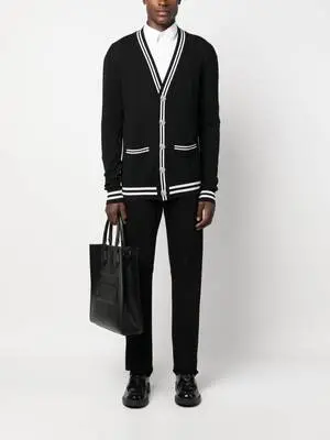 Balmain Contrasting-trim V-neck Cardigan
