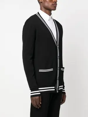 Balmain Contrasting-trim V-neck Cardigan