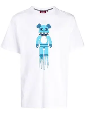 MOSTLY HEARD RARELY SEEN Blue Bear Graphic-print T-shirt - White