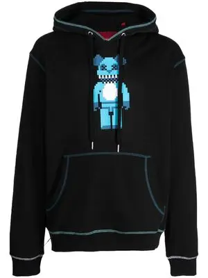 MOSTLY HEARD RARELY SEEN Bear Print Cotton Hoodie - Black