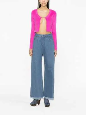 Jacquemus La Maille Logo-charm Cropped Knitted Cardigan