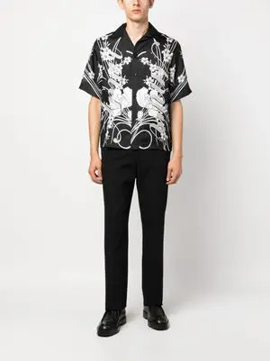 Amiri Floral-print Silk Shirt - Black